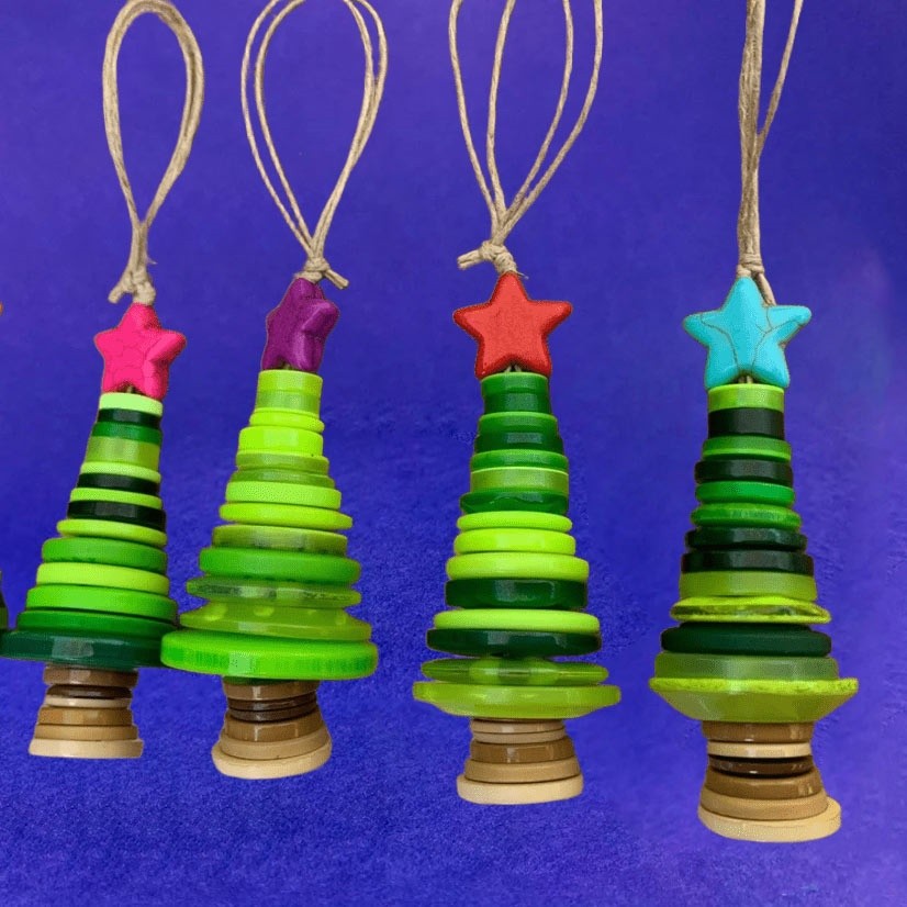 DIY Button Christmas Tree Ornament Make Your Own Kit or Ready Made ...
