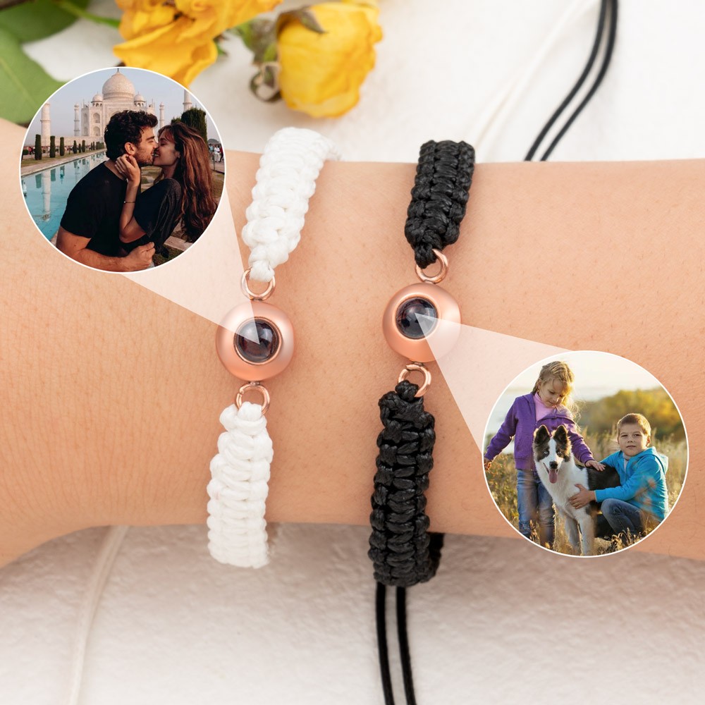 Personalized Photo Projection Charm Bracelet For Wife Valentine's Day ...